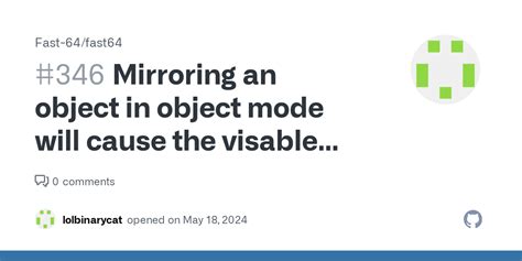 Mirroring An Object In Object Mode Will Cause The Visable Geometry To