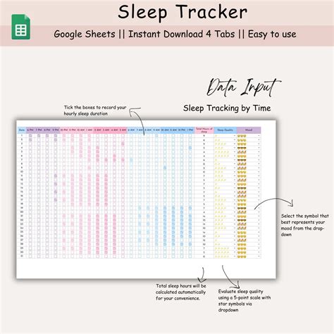 Sleep Tracker Spreadsheet Yearly Sleep Tracker Monthly Sleep Diary Sleep Diary Template Google