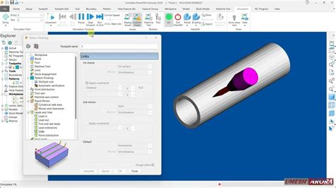 Powermill2020 4axis Pattern Finishing Youtube