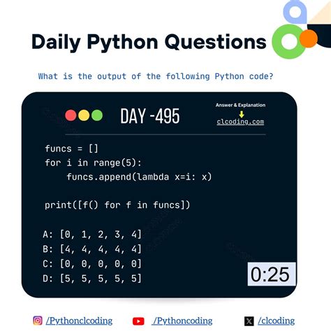 python coding challenge day 495 what is the output of the following… python coding