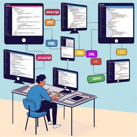 Isometric Style Illustration Of A Programmer Working Premium Ai Generated Image