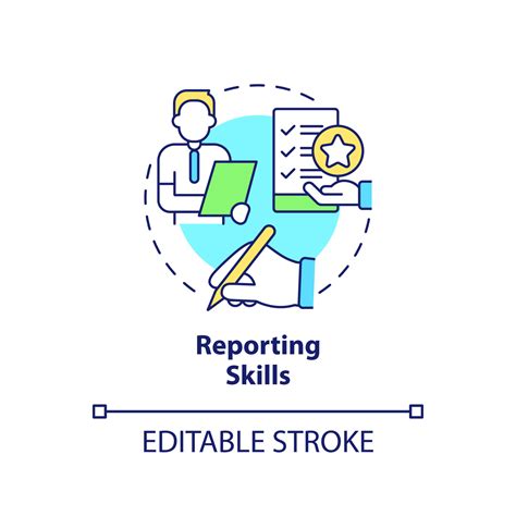 Reporting Skills Concept Icon Writing Accurate Reports Hr Skills Abstract Idea Thin Line