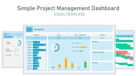 Simple Project Management Dashboard Excel Template Etsy