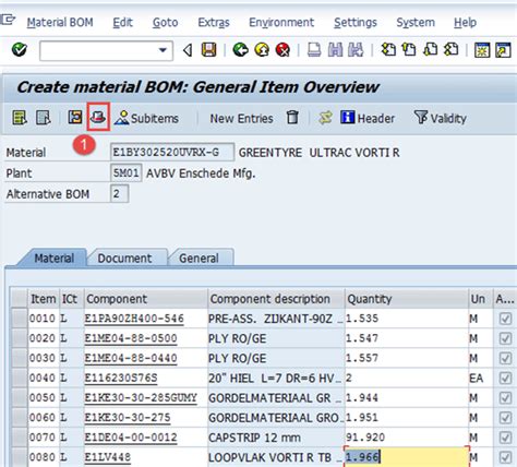 Bill Of Material BoM In SAP PP Create Change Display