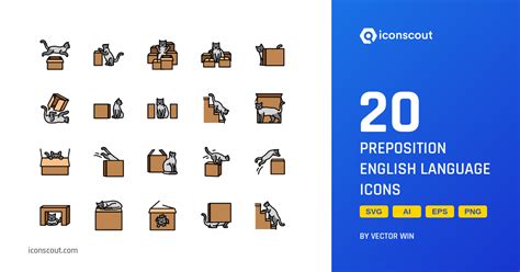 Preposition English Language Icon Pack 20 Free Download Miscellaneous