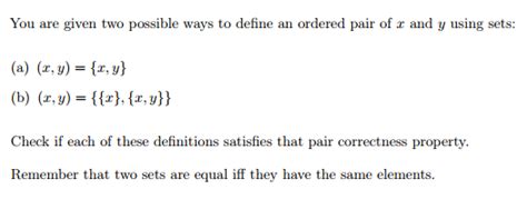 elementary set theory defining sets using pairs check if definition