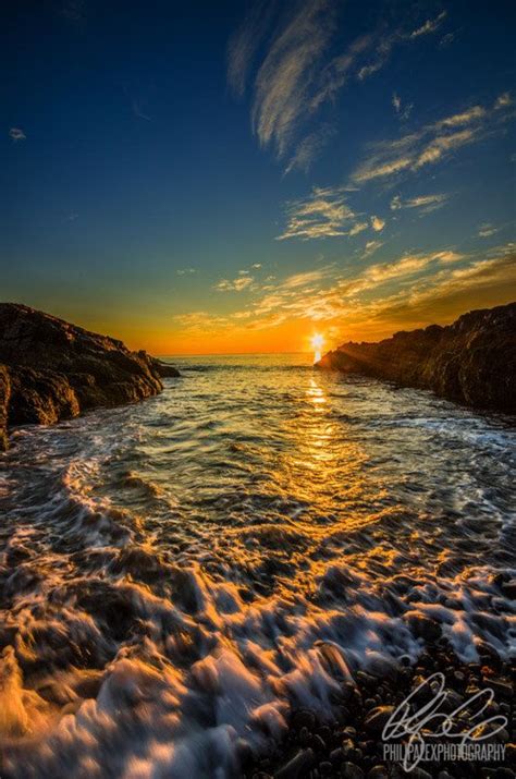 Sunrise At The Marginal Way Ogunquit Beach Maine 8x12 By Philip Alex