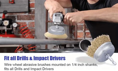 סט מברשות חוט כבדות לחיבורי מקדחה 3 9 יח פלדת פחמן גסה Temu