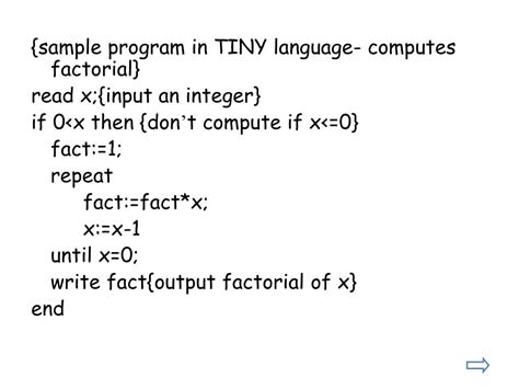 Ppt The Tiny Sample Language And It S Compiler Powerpoint Presentation Id2343769