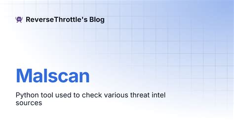 Malscan Reversethrottle S Blog