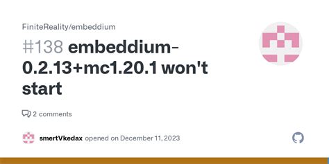 embeddium 0 2 13 mc1 20 1 won t start · issue 138 · finitereality embeddium · github