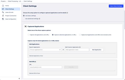 Task Mining Project Settings