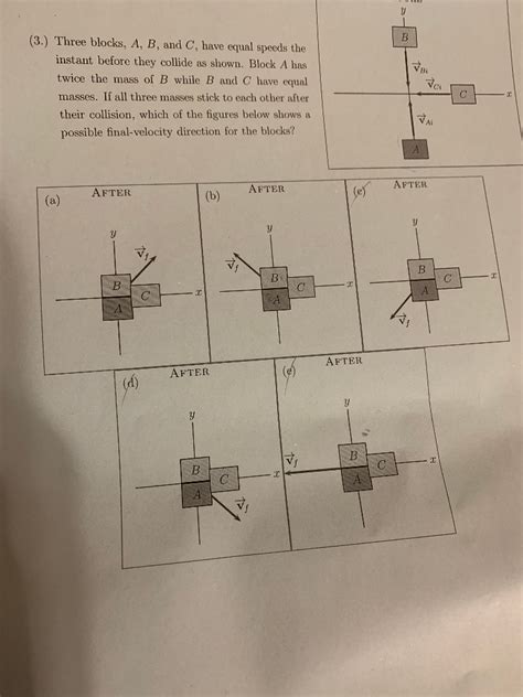 Solved Three Blocks A B And C Have Equal Speeds The Chegg Com