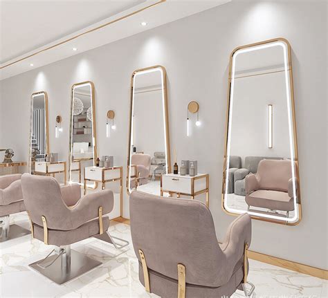 กระจกร้านเสริมสวย มีไฟled 180 X 80 X 60 Cm ระบบสัมผัส กระจกมีไฟ กระจก Led สีทองสีดำ กระจกไฟสี