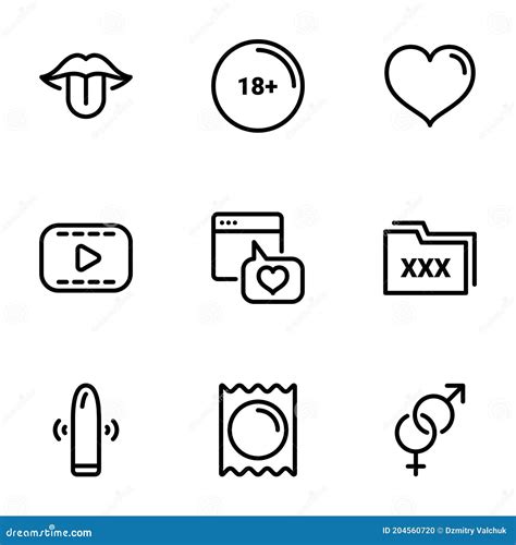 Conjunto De Negro Vector Icono Aislado Sobre Fondo Blanco En El Tema Sexo Amor Ilustraci N Del