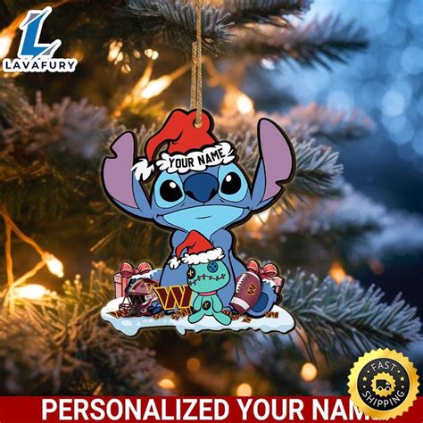 Nfl Washington Commanders Wooden Ornament Personalized Your Name