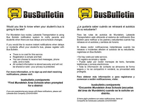 Bus Bulletin Information General News News Mundelein High School