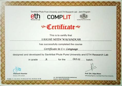Sakshi Walunjkar On Linkedin Cpp Programming Certification