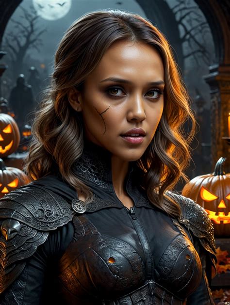 Premium Free Ai Images Jessica Alba In Halloween Spirit