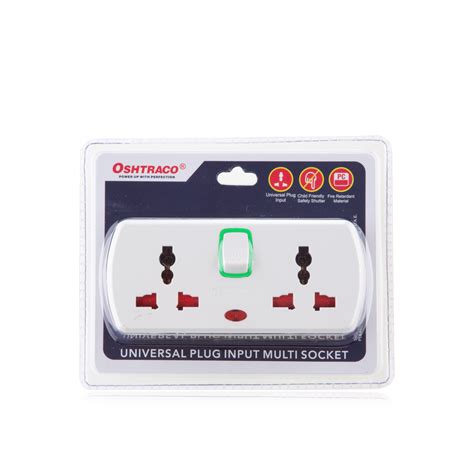 Oshtraco Universal Plug Multi Socket Spinneys UAE