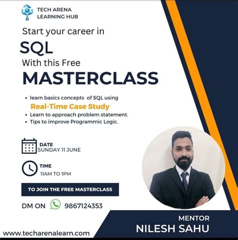 Priyanka Halpatrao On Linkedin Attend Free Masterclass On Sql On 11th June Sunday Time 11am To