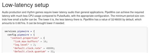 pipewire works great but latency issue how to root cause r pipewire
