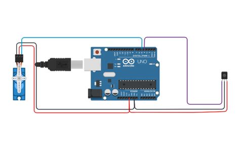 Circuit Design Ir Sensor And Servo Moter Tinkercad