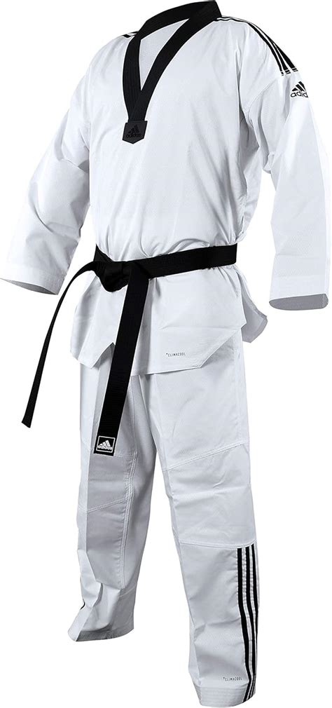 Dobok Taekwondo Adidas Adi Fighter Collo Nero Amazonit Abbigliamento