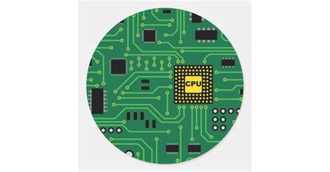 computer nerd circuit board cpu i classic round sticker zazzle