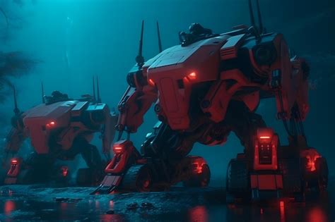 Premium Photo New Robotic Technologies Combat Drones Neural Network Ai Generated