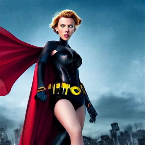 Scarlett Johansson S Batman Full Pose With Cape Stable Diffusion