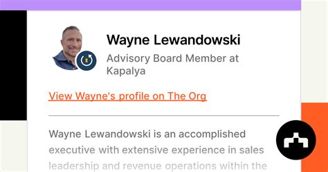 Wayne Lewandowski Advisory Board Member At Kapalya The Org