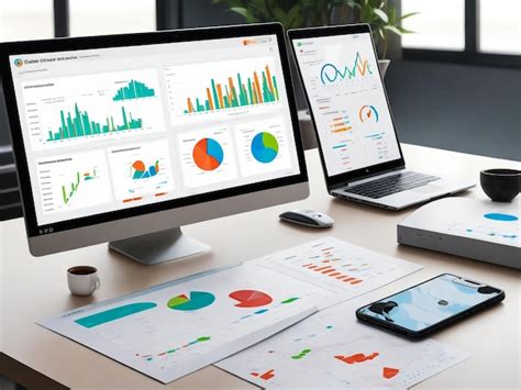 데이터 분석 Kpi 대시보드를 사용하는 데이터 분석가 프리미엄 사진