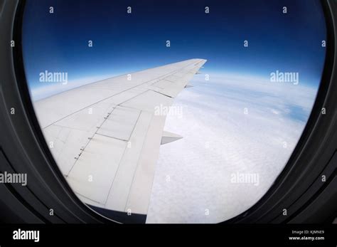 Trailing Edge Of The Wing Of A Continental Boeing 767 200 Er Enroute