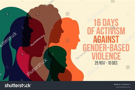 16 Days Activism Against Gender Based Stock Vector Royalty Free