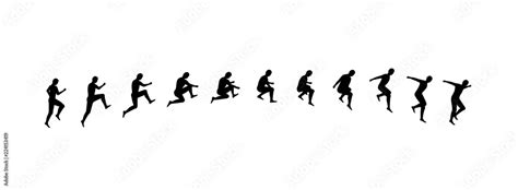 Man Running And Jumping Sequence Vector Illustration Frames Collection Sport Animation Shapes Man Running And Jumping Sequence Vector Illustration Frames Collection Sport Animation Shapes