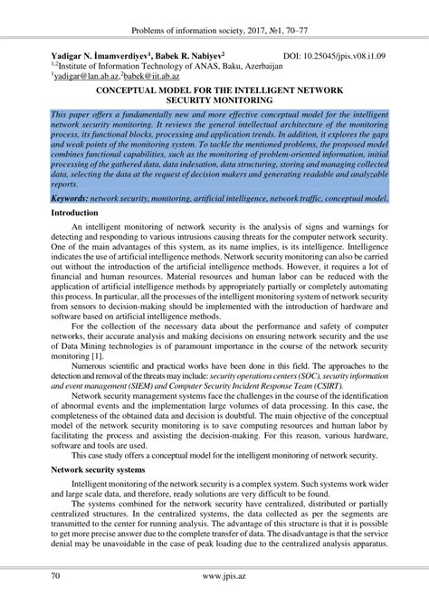Pdf Conceptual Model For The Intelligent Network Security Monitoring