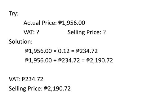 Calculating Vat PPTX