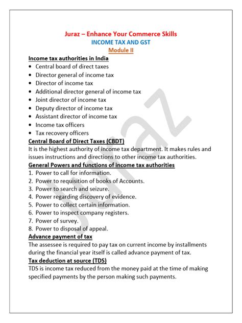 Income Tax And Gst Juraz Module 2 Download Free Pdf Taxes Income Tax