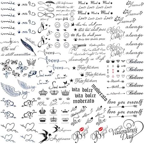 Koogel 30pcs Realistic Temporary Tattoos Body Fake Tattoo