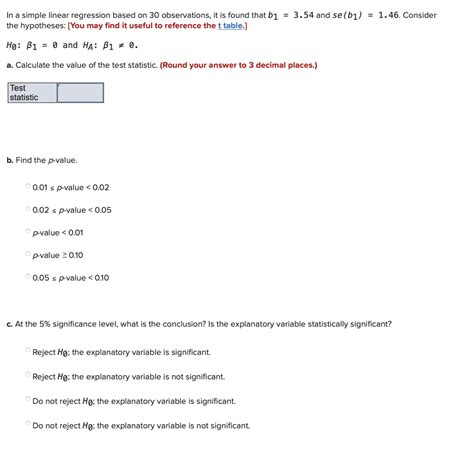 Solved In A Simple Linear Regression Based On Chegg