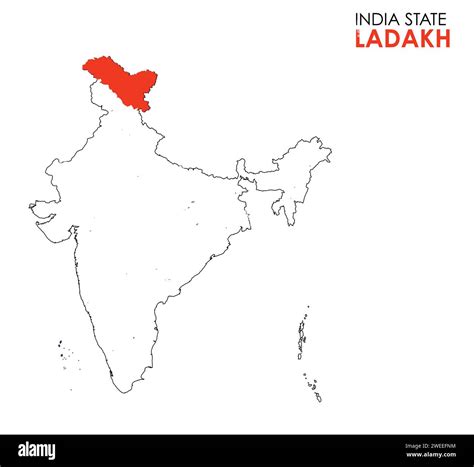 Ladakh Map Of Indian State Ladakh Map Vector Illustration Ladakh