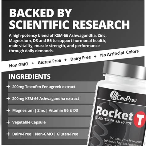 Canprev Rocket T Testosterone Recharge 90 Capsules Canada