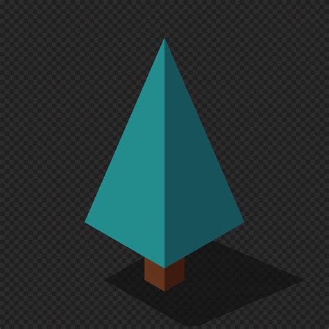 Isometric Tree At Night Tree Isometric Elements Isometric Tree Element For Landscape Design