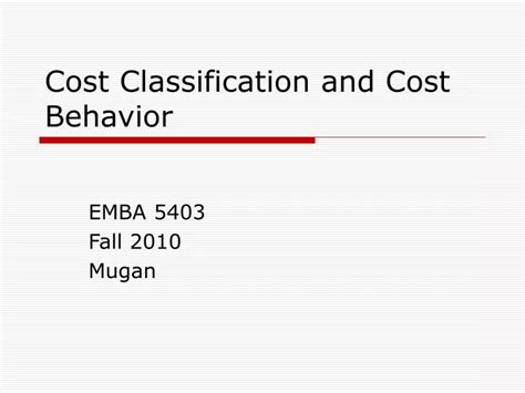 PPT Cost Classification And Cost Behavior PowerPoint Presentation Free Download ID 526373