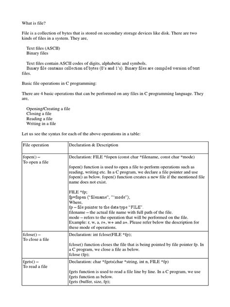 File Handling Pdf Filename C Programming Language