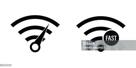 Two Wifi Symbols Fast Internet Connection Public Network Monochromatic