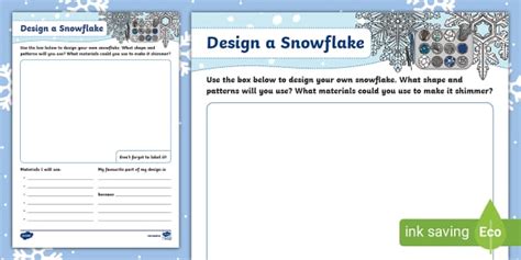 Design A Snowflake Worksheet Teacher Made Twinkl