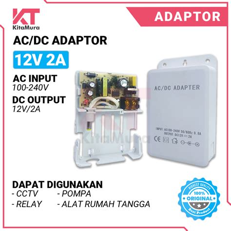 Jual Ac Dc Adapter 12 Volt 2 Ampere Shopee Indonesia