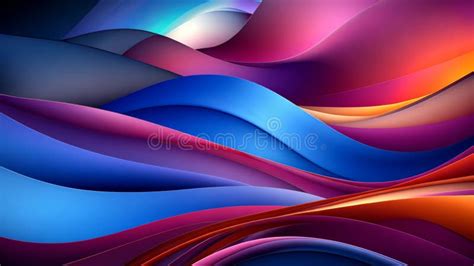 Colorful Abstract Waves Flowing Seamlessly In Vibrant Hues Creating A Mesmerizing Stock Footage